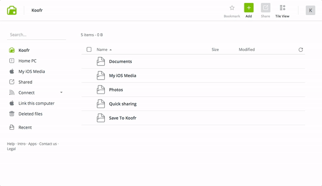 Quick sharing - Koofr changelog