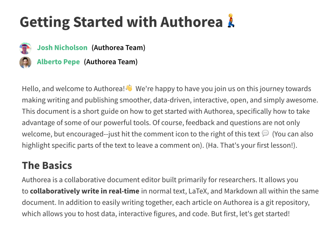 Getting started with Authorea - Authorea updates