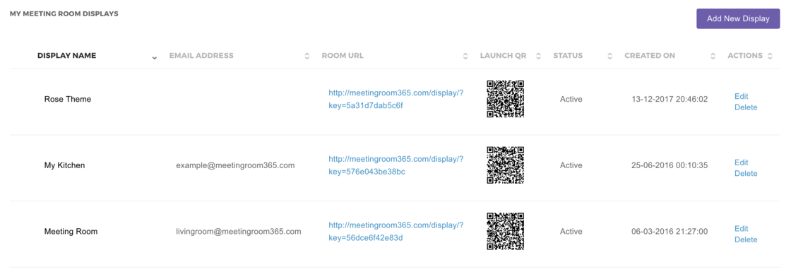 QR Codes to quickly launch displays - Meeting Room 365 changelog