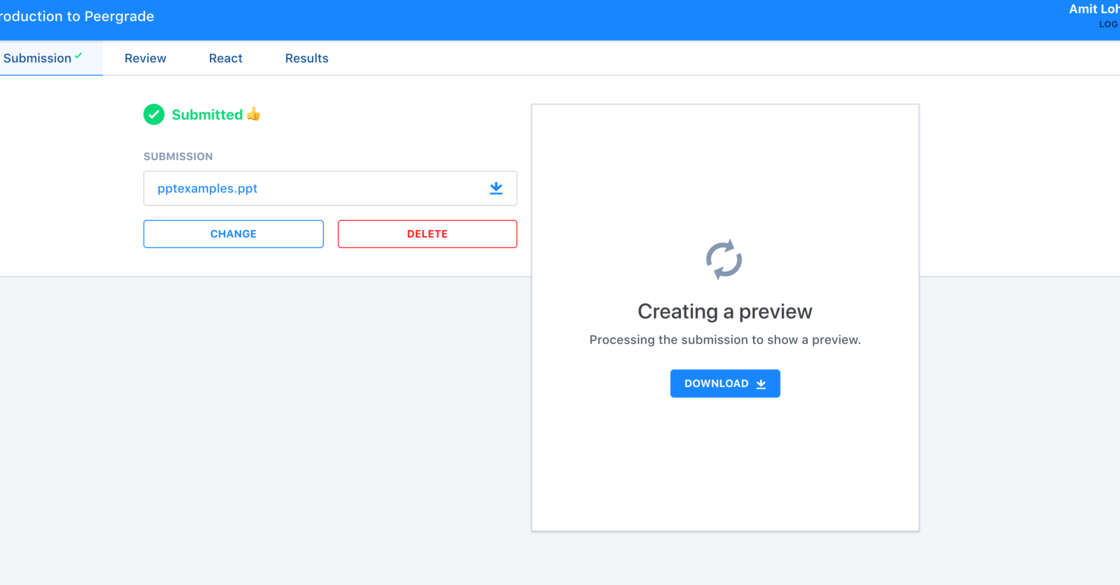 Preview of Word and Powerpoint - Peergrade updates