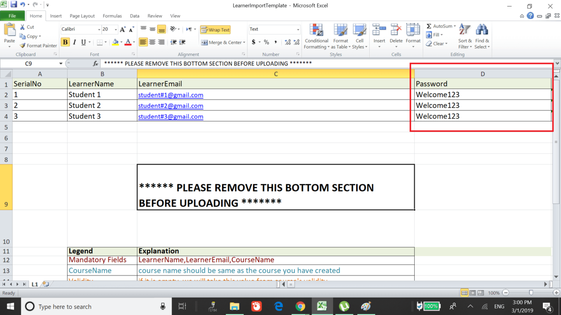 Import Learners with first time password - Learnyst changelog