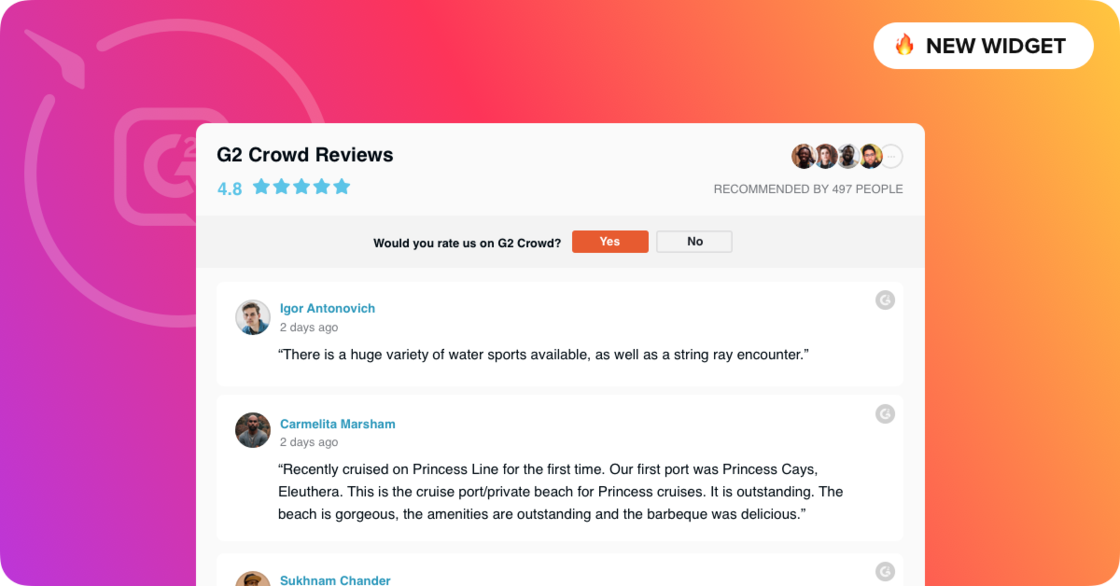 Welcome one more reviews widget - G2 Crowd Reviews by Elfsight ...