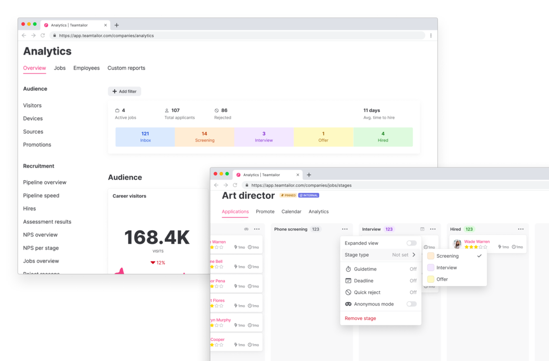 Categorise your stages for better analytics 📊 - Teamtailor updates