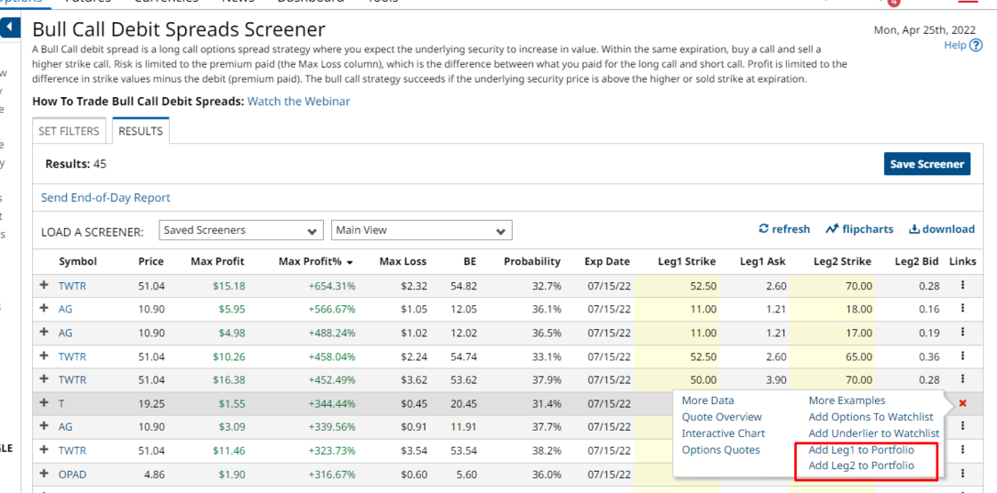 Multi-Leg Option Screeners: These Enhancements Make it Easy to Add ...