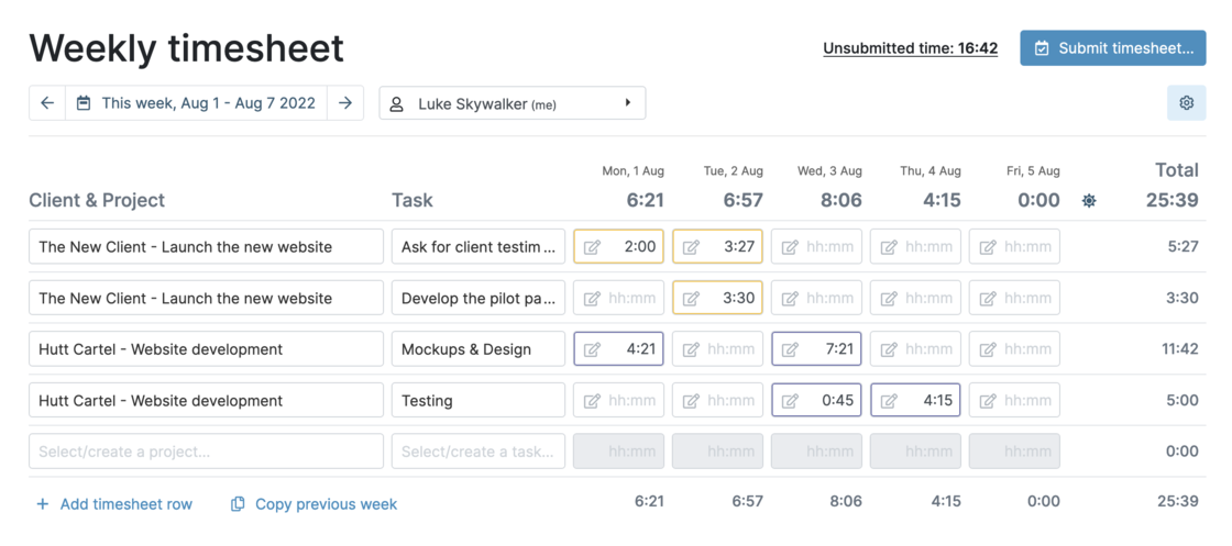 Submit timesheets manually - My Hours changelog