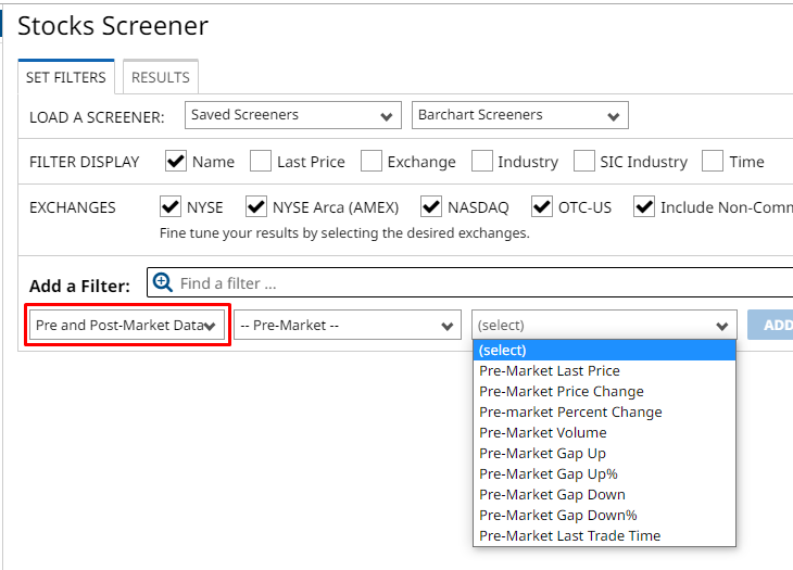 NEW! Pre-Market and Post-Market Pages - Barchart.com news