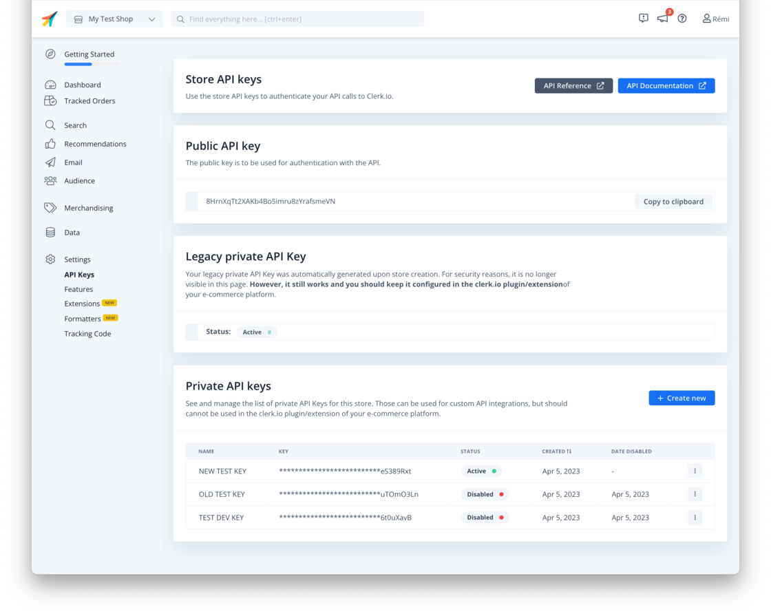 Clerk.io changelog