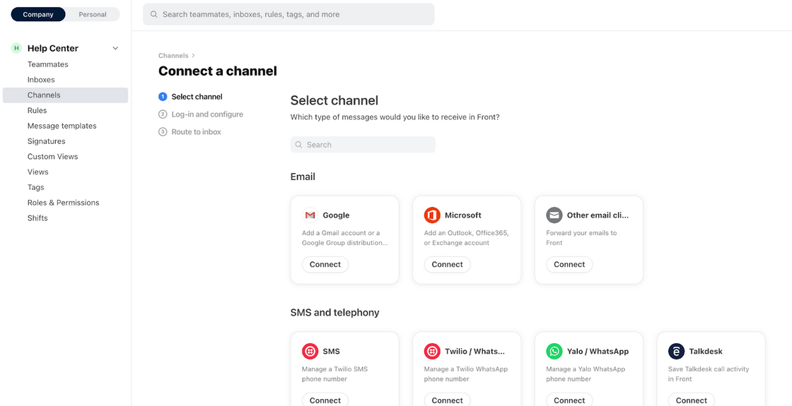 Set up channels and inboxes with ease - Front updates