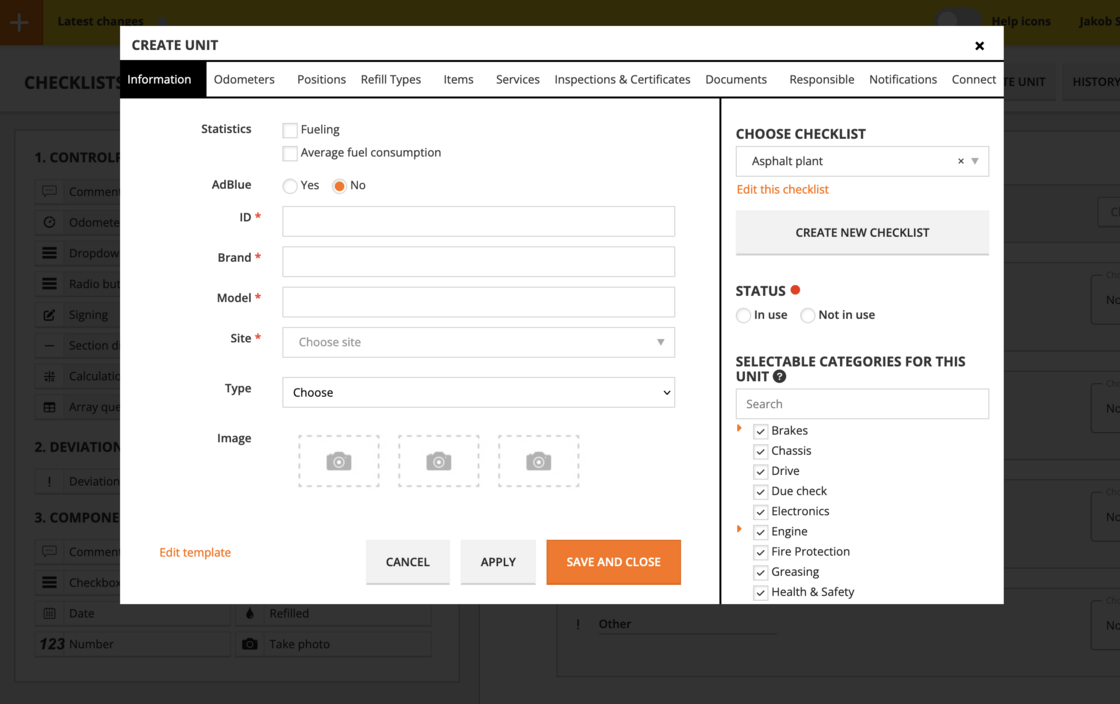 Create units & rounds from checklists - CheckProof changelog