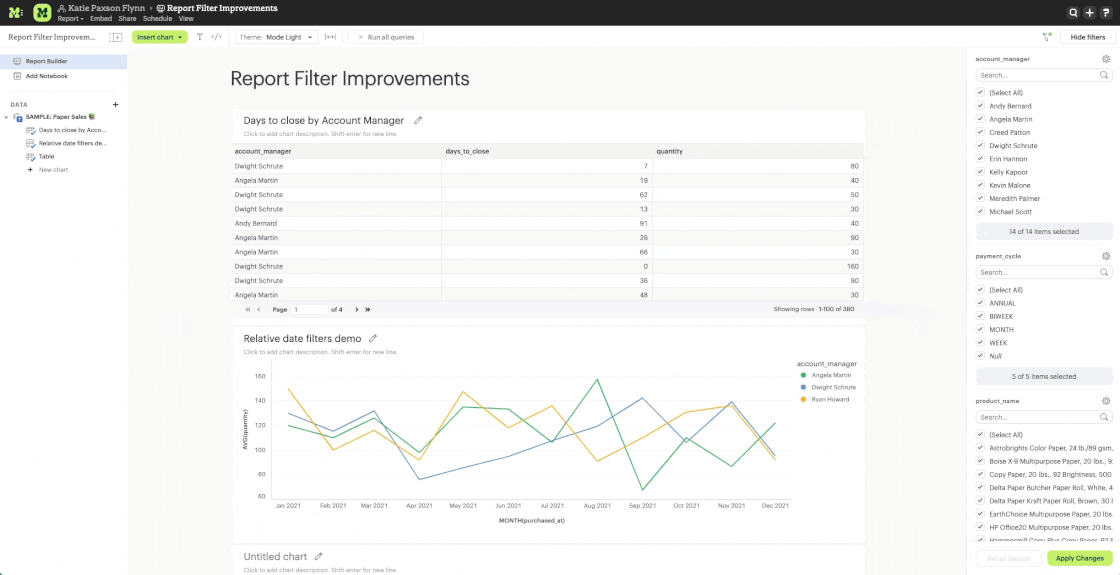 Updated Report Filter UI: Dropdowns, drag-and-drop, and more - Mode ...