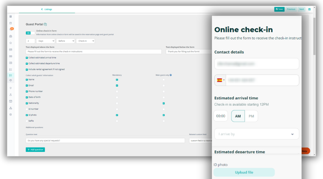 Online Guest Check-In Forms - Hostaway updates