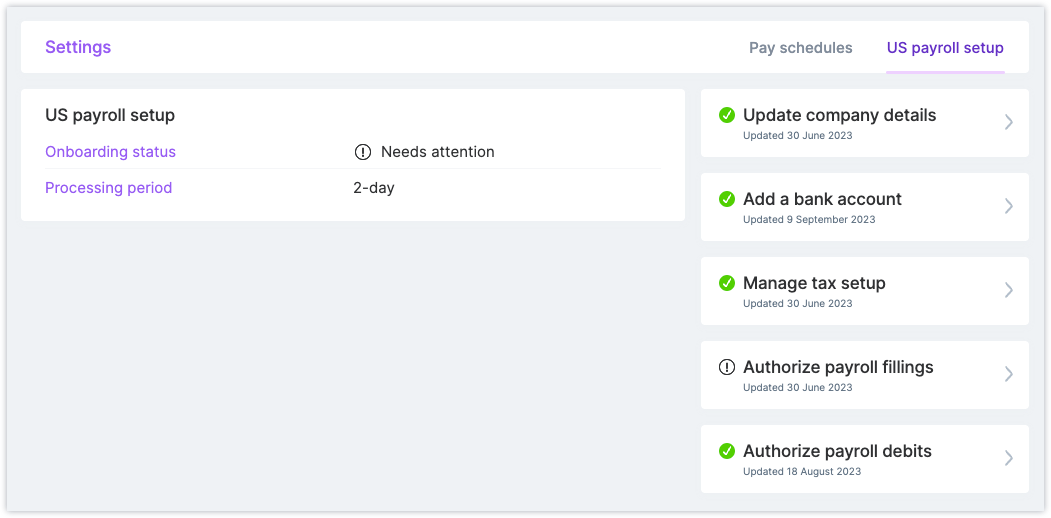 Improvements for US payroll bank account setup - Plane updates