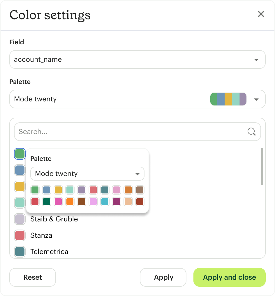 New Color Modal - Mode release notes
