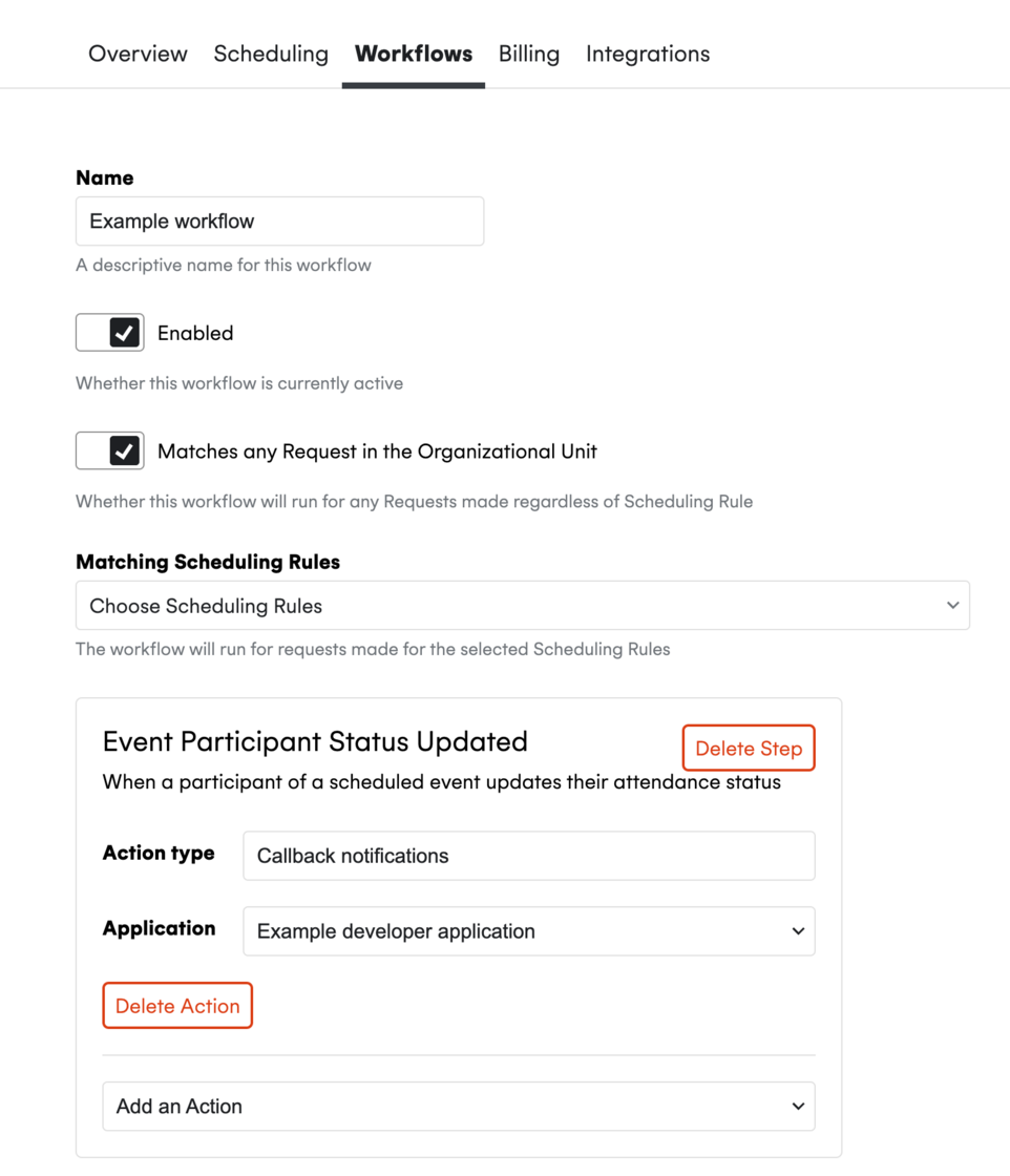 Track participant statuses with Scheduler Workflows - Cronofy changelog