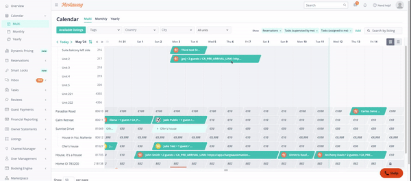 Prices are Shown on Multi-Calendar View when Hiding Reservations ...