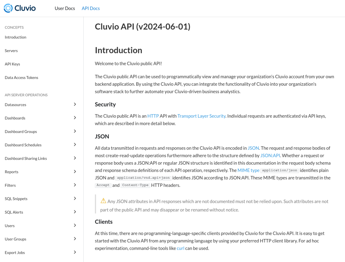 🎉 Cluvio Public API - Cluvio updates