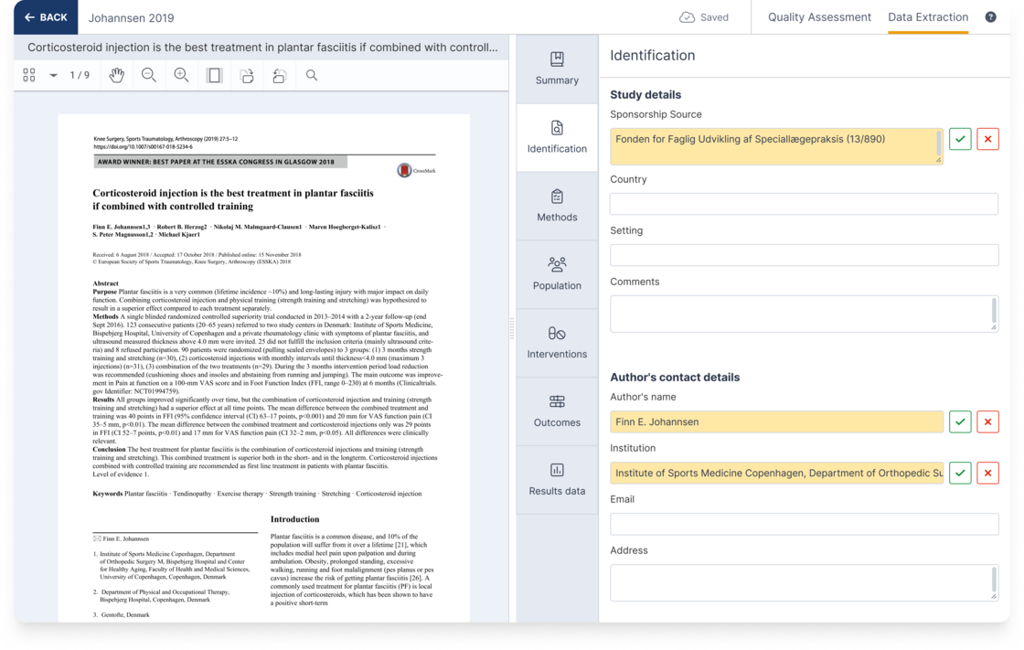 Data Extraction Suggestions Extraction 1 Covidence Updates