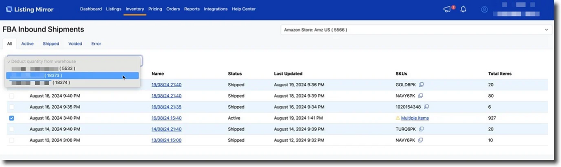 Track FBA Inbound Shipments and manage inventory quantities - reflector ...