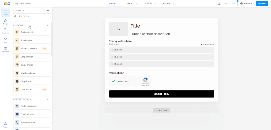 123FormBuilder changelog
