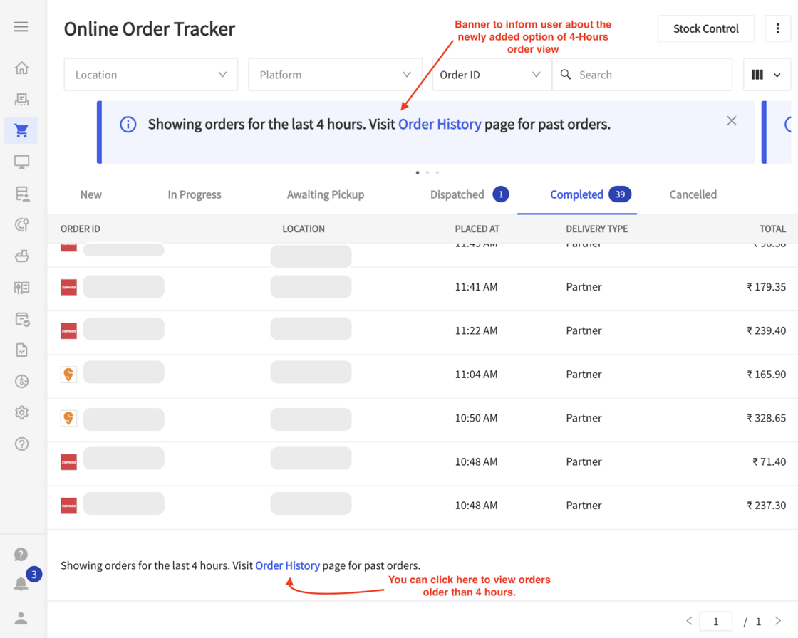 Experience faster live order view with 4-hour window - UrbanPiper ...