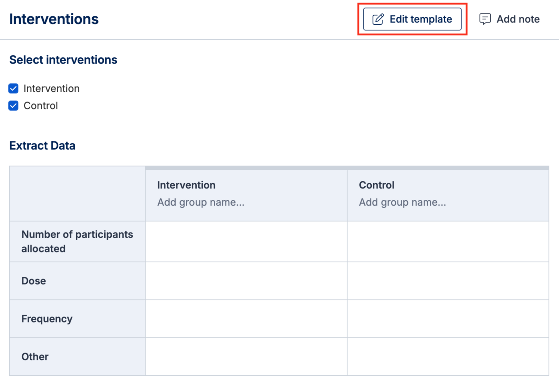 Edit the data extraction template directly from a study form in ...