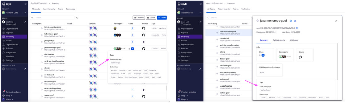 Changes to some system tags in Snyk Essentials - snyk.io updates