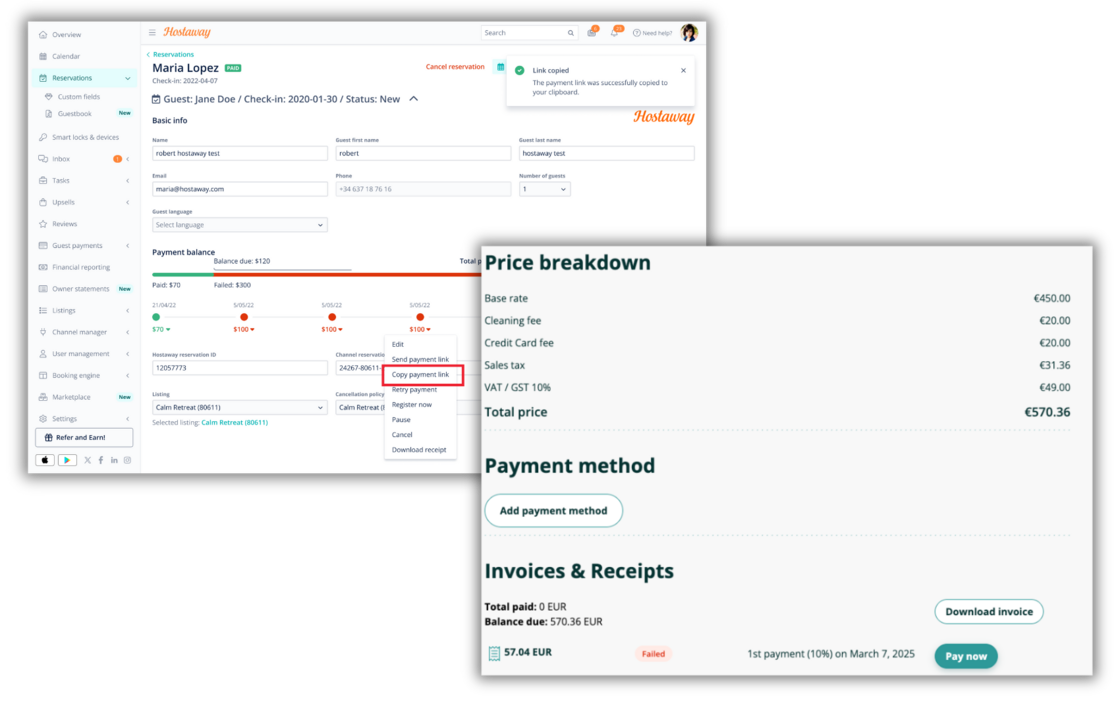 Automate Guest Payment Recovery with Payment Links - Hostaway updates