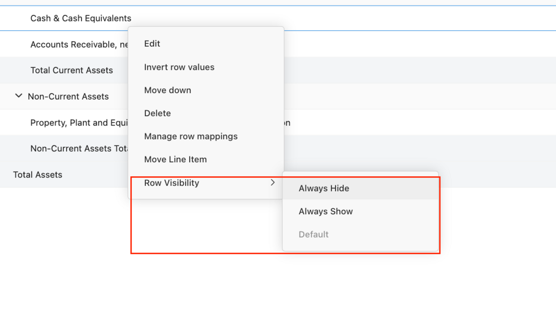 Full control over Line Item visibility in Financial Statements ...